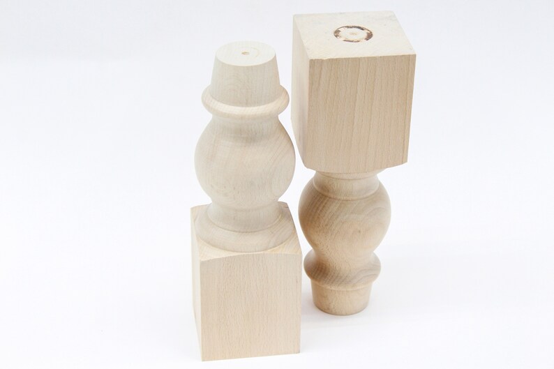 Turned Wood Legs Set of 4 Furniture Legs Wood Bed Legs - Etsy