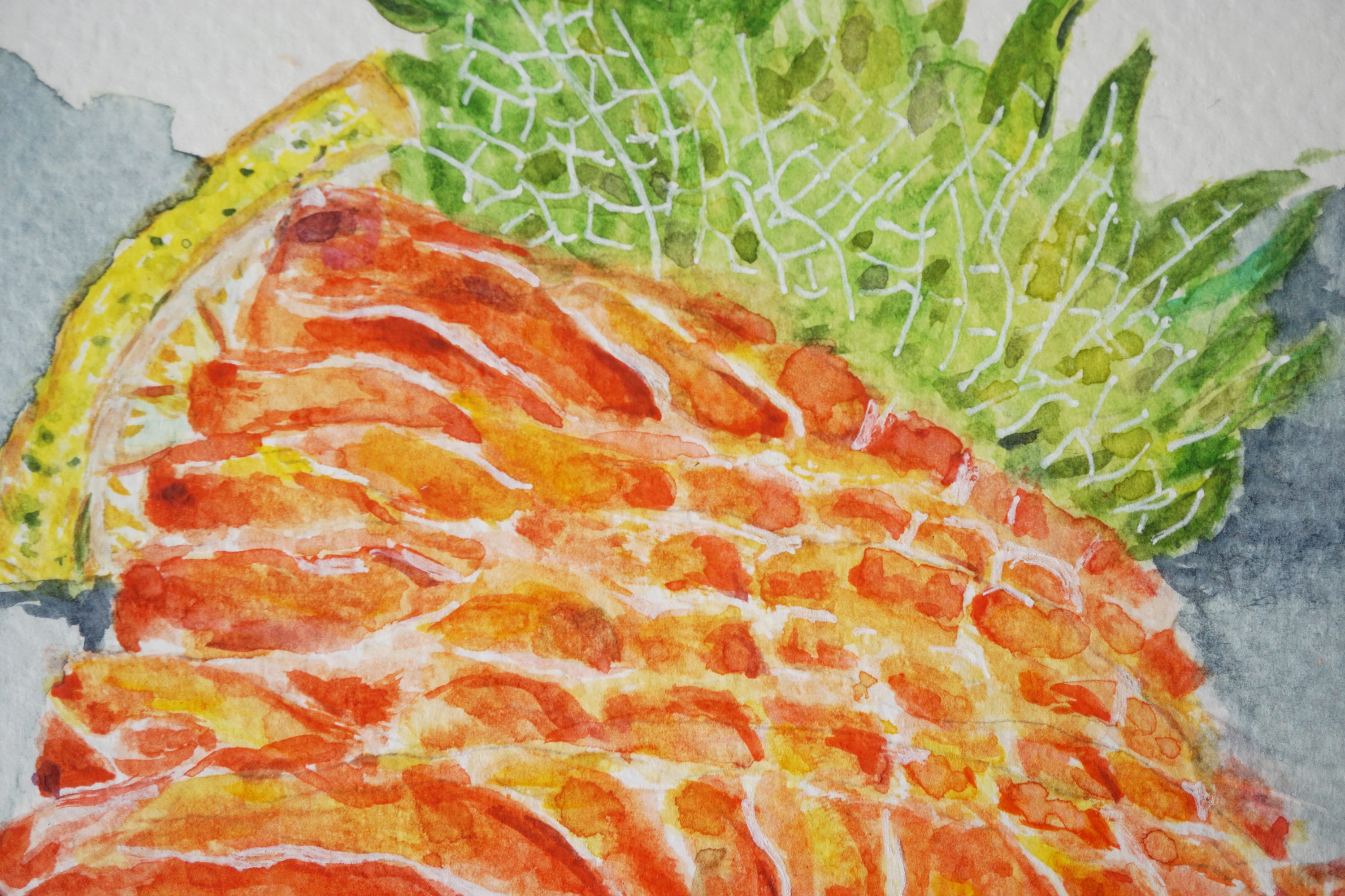 Salmon Sashimi Painting, Original Watercolor Still Life Painting ...