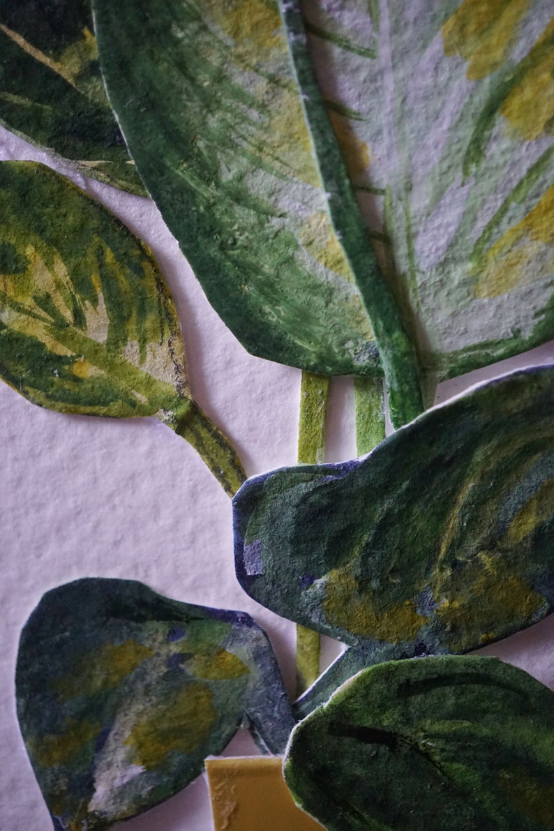 Houseplant Wall Decor, Original Botanical Art, Paper-cut Plant - Etsy