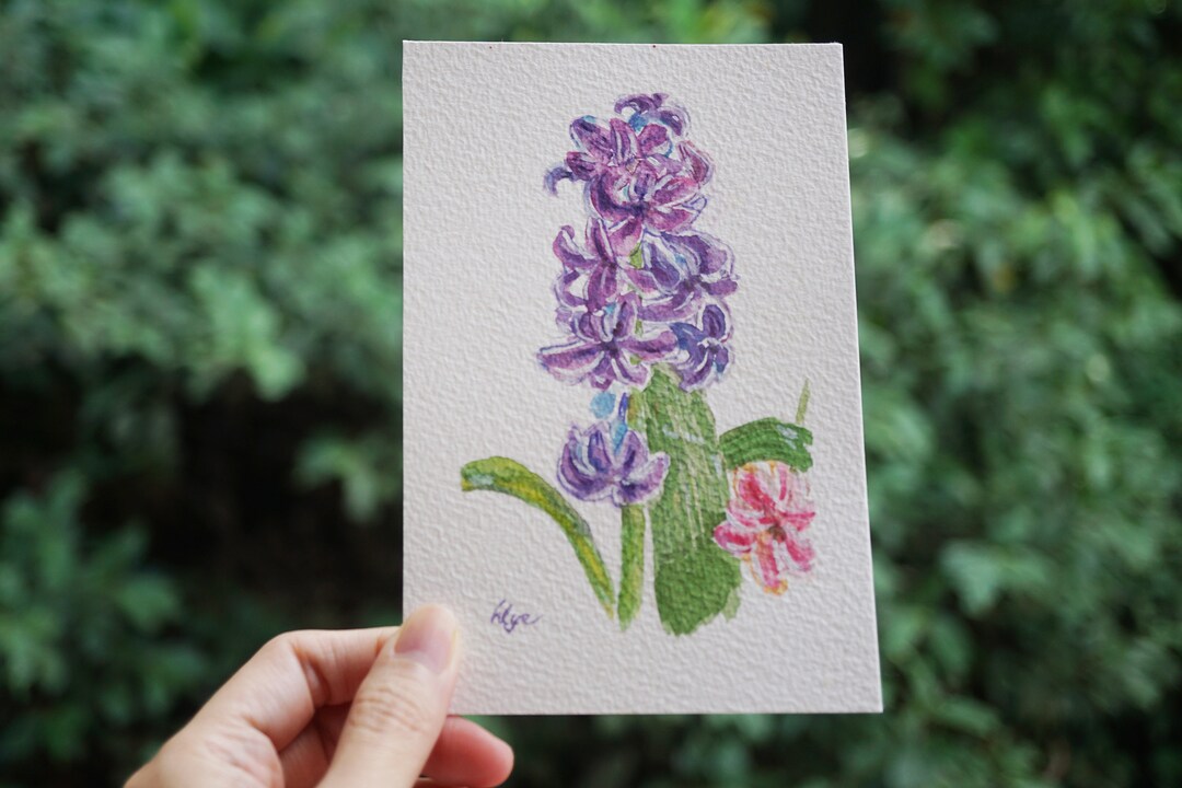 Hyacinth Painting Floral Original Art, Unique Wedding Gift, Hand ...