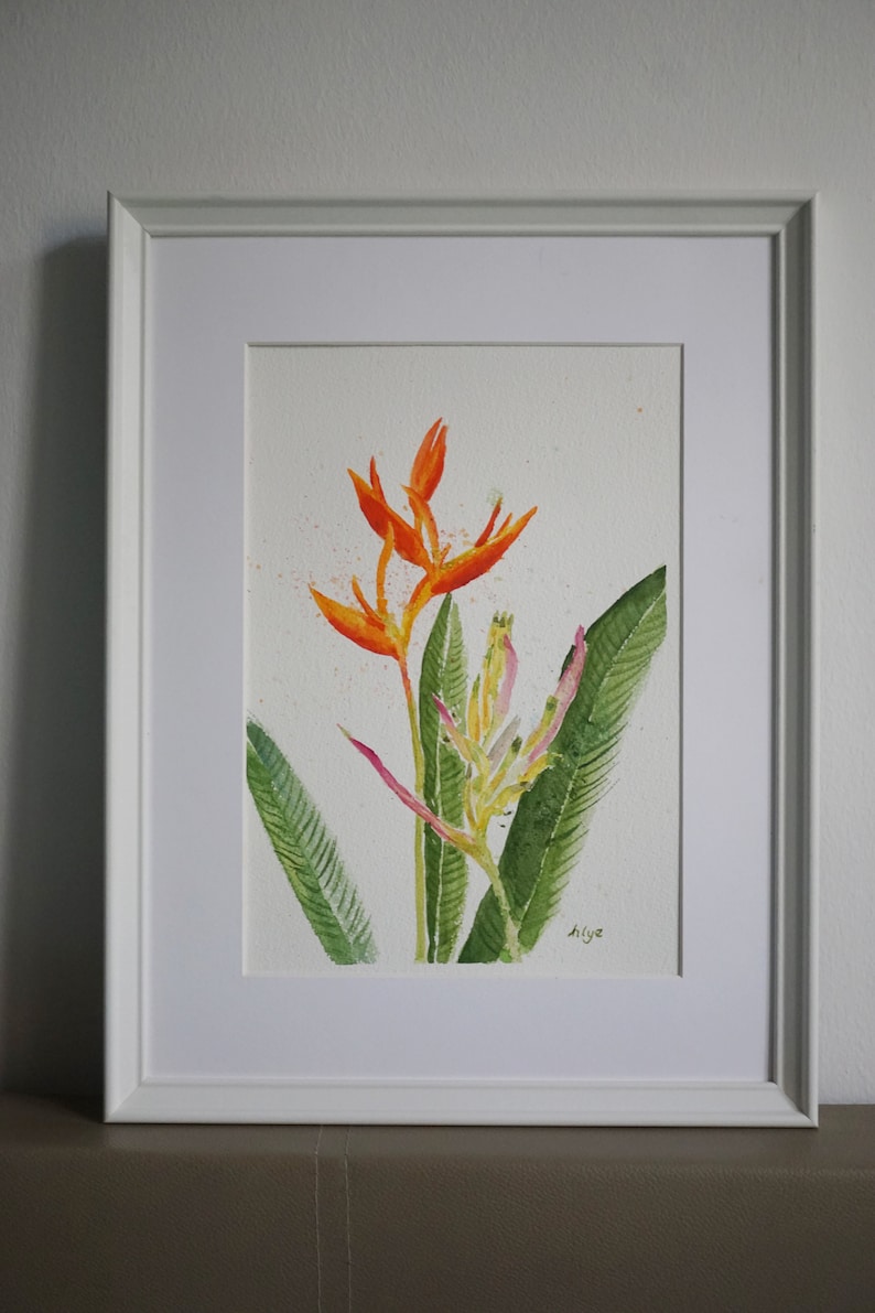 Original Heliconia Painting Tropical Plant Botanical Art - Etsy UK