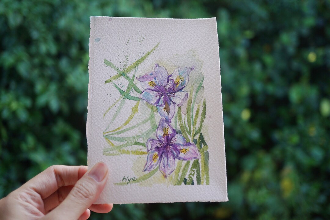 Fortnight Lily Painting, Birthday Gift for Her, Original Watercolor ...