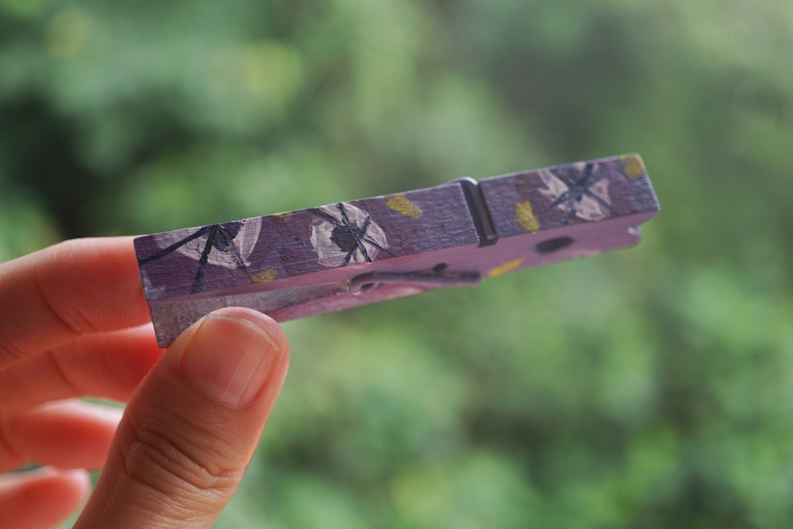 Hand-painted Big Wooden Pegs, Decorated Clothespins, Birthday Party ...