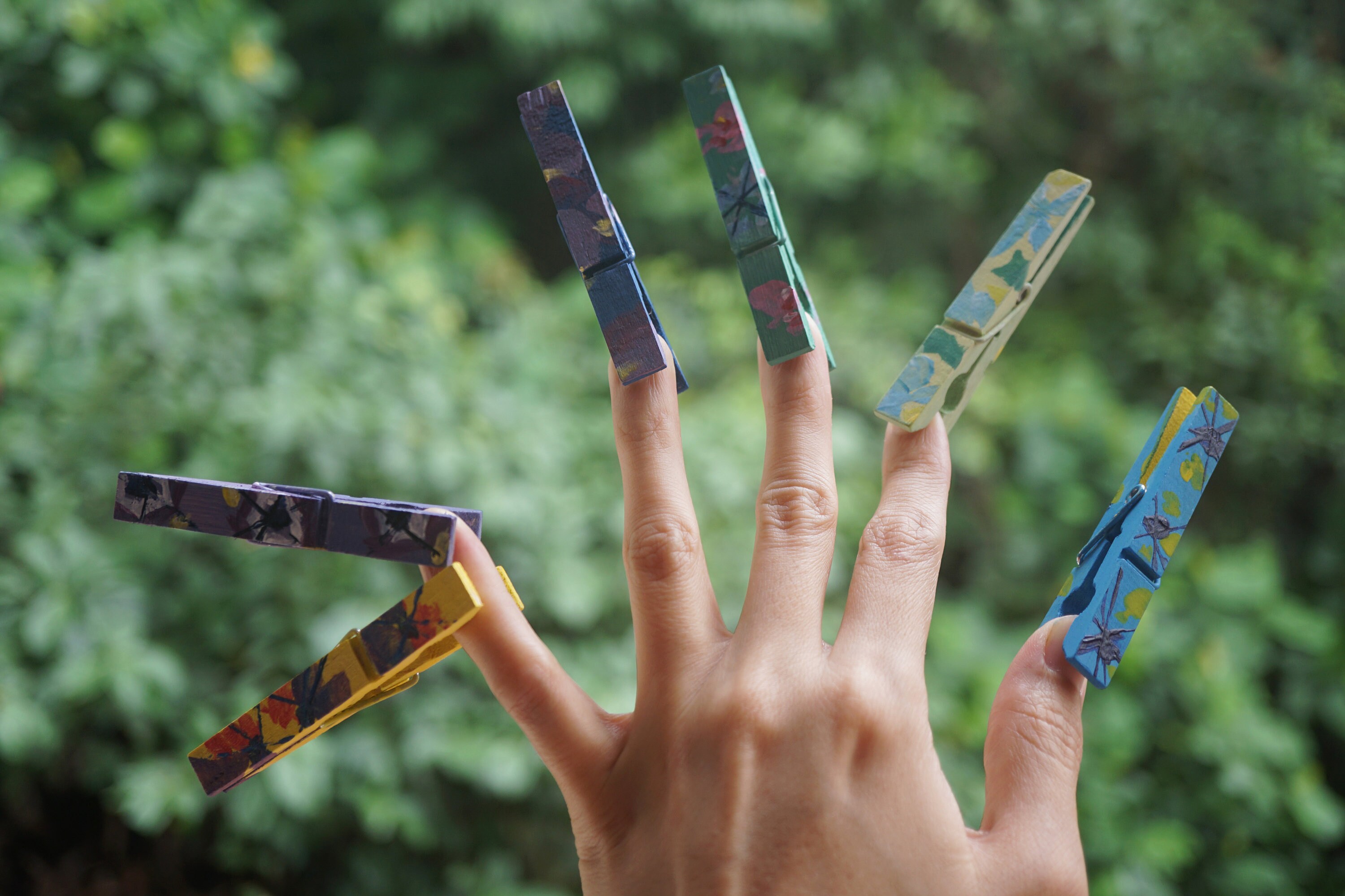 Hand-painted Big Wooden Pegs, Decorated Clothespins, Birthday Party ...