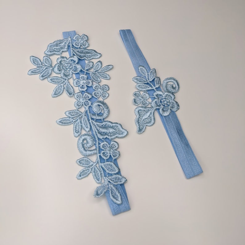 Something Blue Garter Set Two Bridal Garter Set Keepsake and Toss Away ...