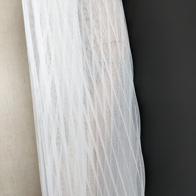 Accordion Tulle Wedding Veil - Ivory Soft Pleated Tulle, Single Tier ...