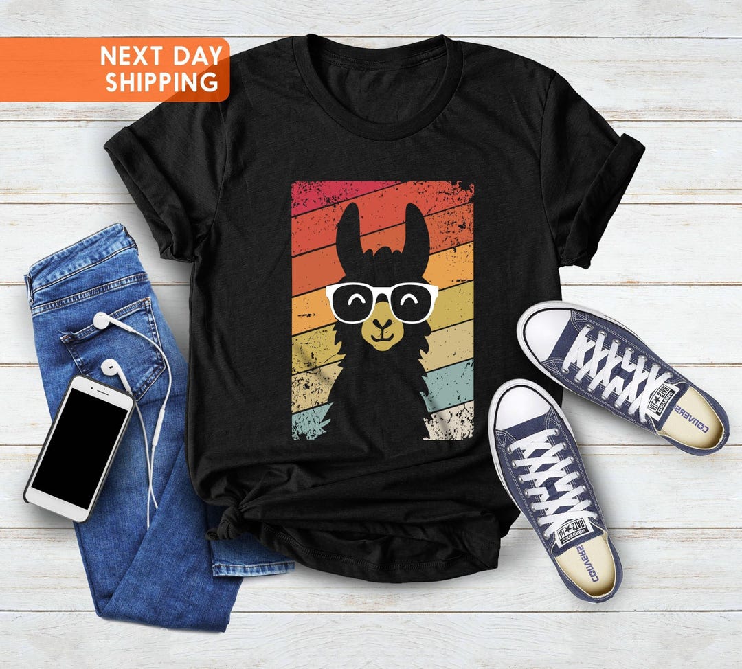 Llama Shirt, Llama Lover Gift, Retro Llama Shirt, Funny Llama Tee ...