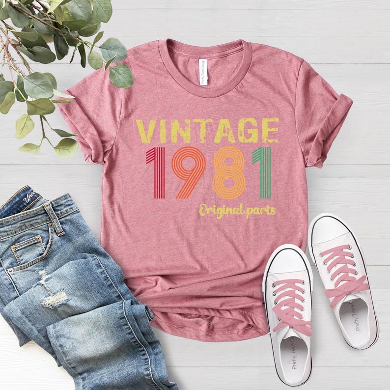 Vintage 1981 Original Part Shirt, 1981 Birthday Shirt, 45th Birthday ...