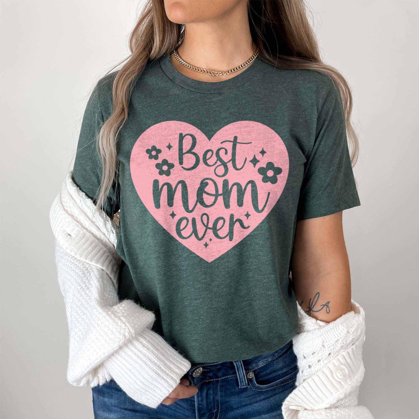 Best Mom Ever Shirt, Mother's Day Heart Shirt, Cute Mother T-shirt ...