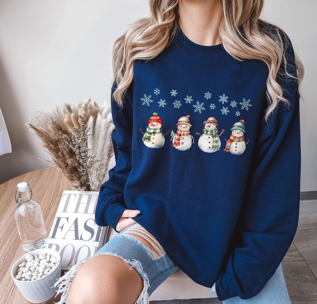 Winter Snowman Sweatshirt, Christmas Winter Sweatshirt, Christmas ...