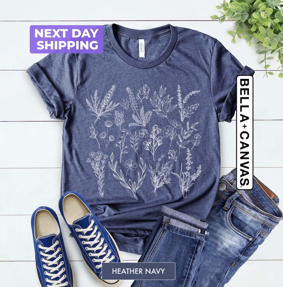 Botanical Shirt, Vintage Wildflower T-shirt, Flower T Shirt, Vintage ...