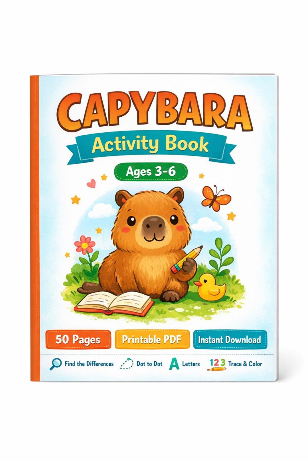 Capybara Activity Book for Kids – 50 Printable Pages | Dot to Dot ...