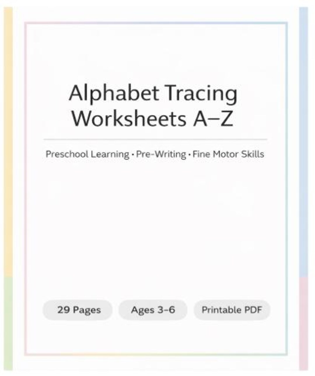 Alphabet Tracing Worksheets A-Z Printable | Preschool Letter Practice ...