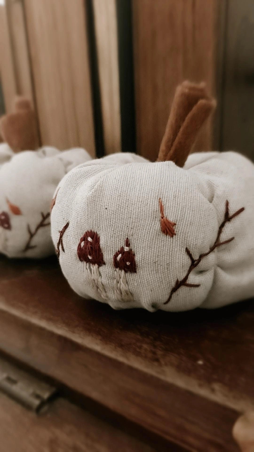 Cottage Core Style Embroidered Fabric Pumpkins-fabric Pumpkin - Etsy