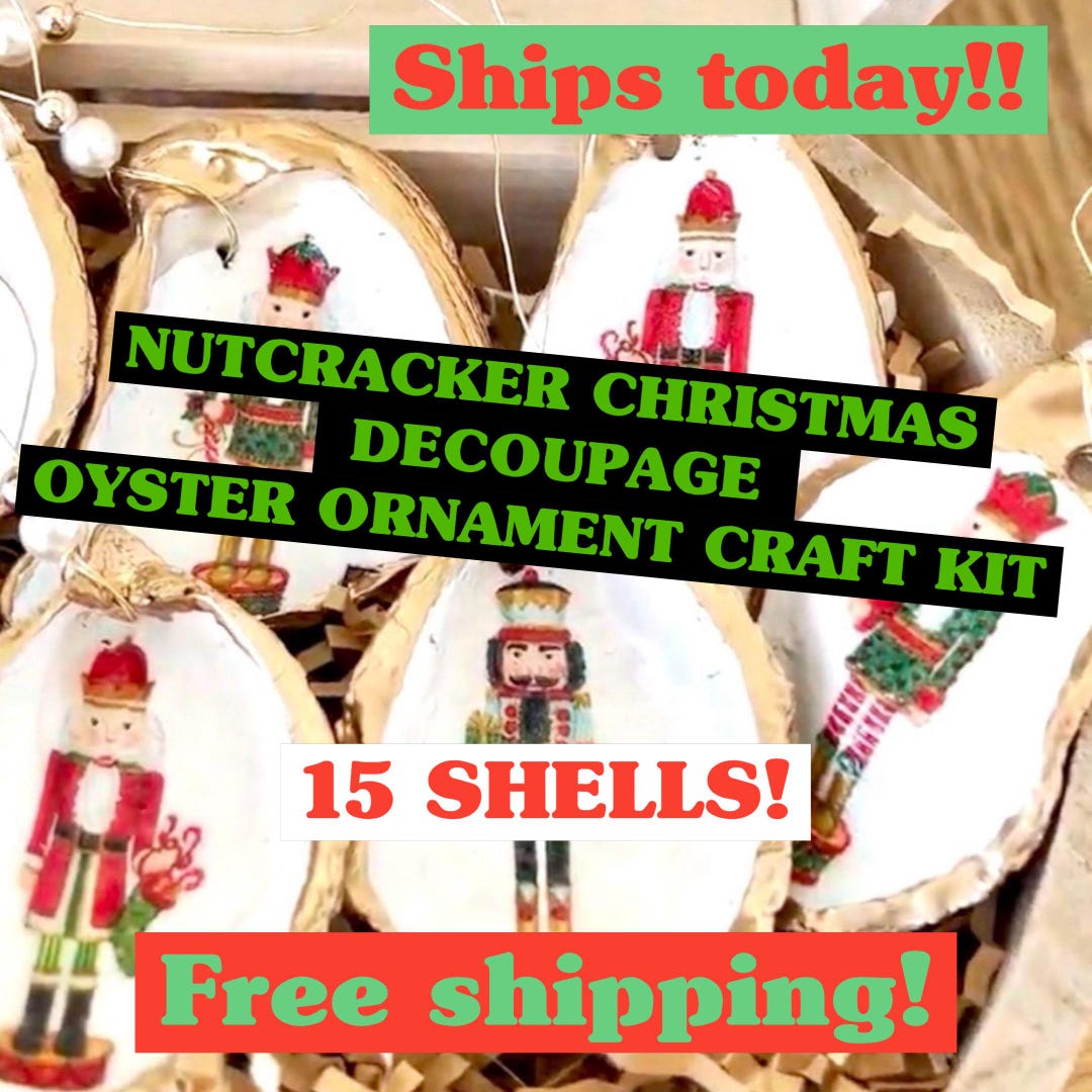 NUTCRACKER CHRISTMAS SHELL Ornament Craft Kit|christmas Craft Kit ...