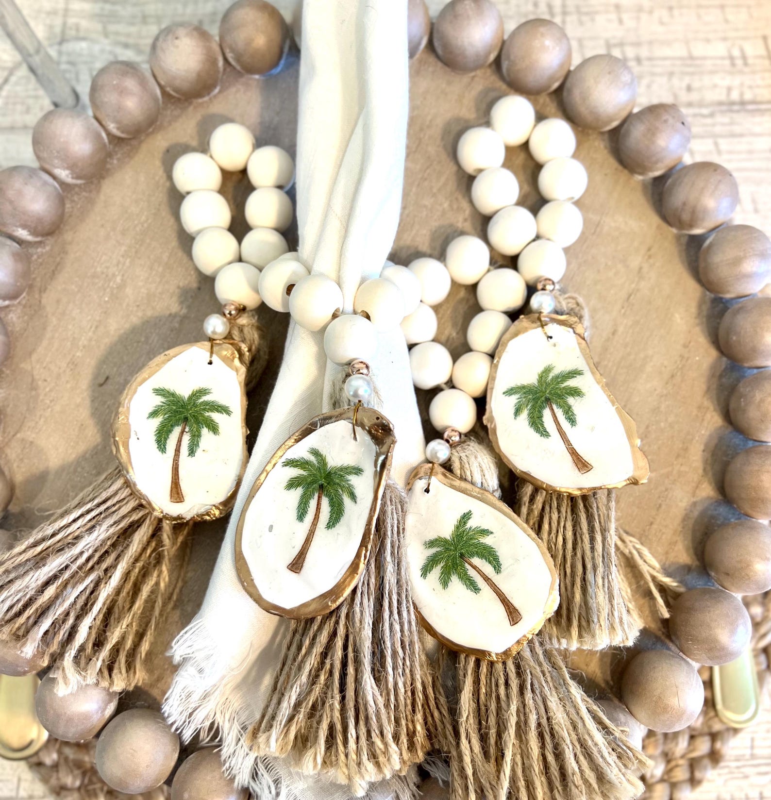 Palm Tree Shell Napkin Ring Beach Dinner Party Idea. Beachy Florida ...