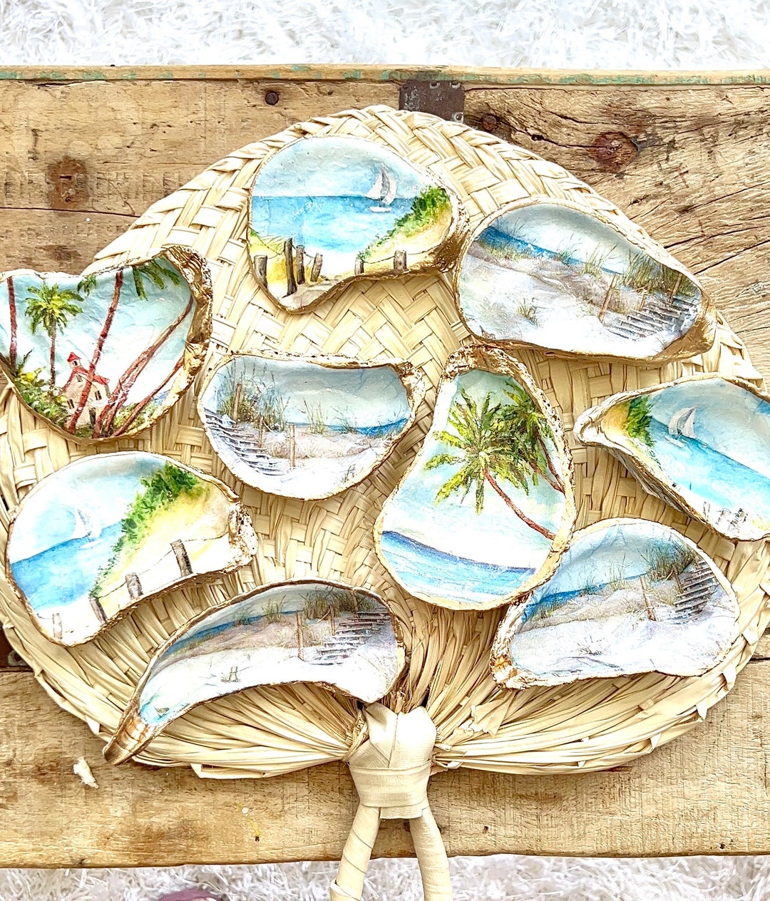 Bulk Luxury Beach Wedding Favor Discounted. Ocean Beach Scene Shell ...