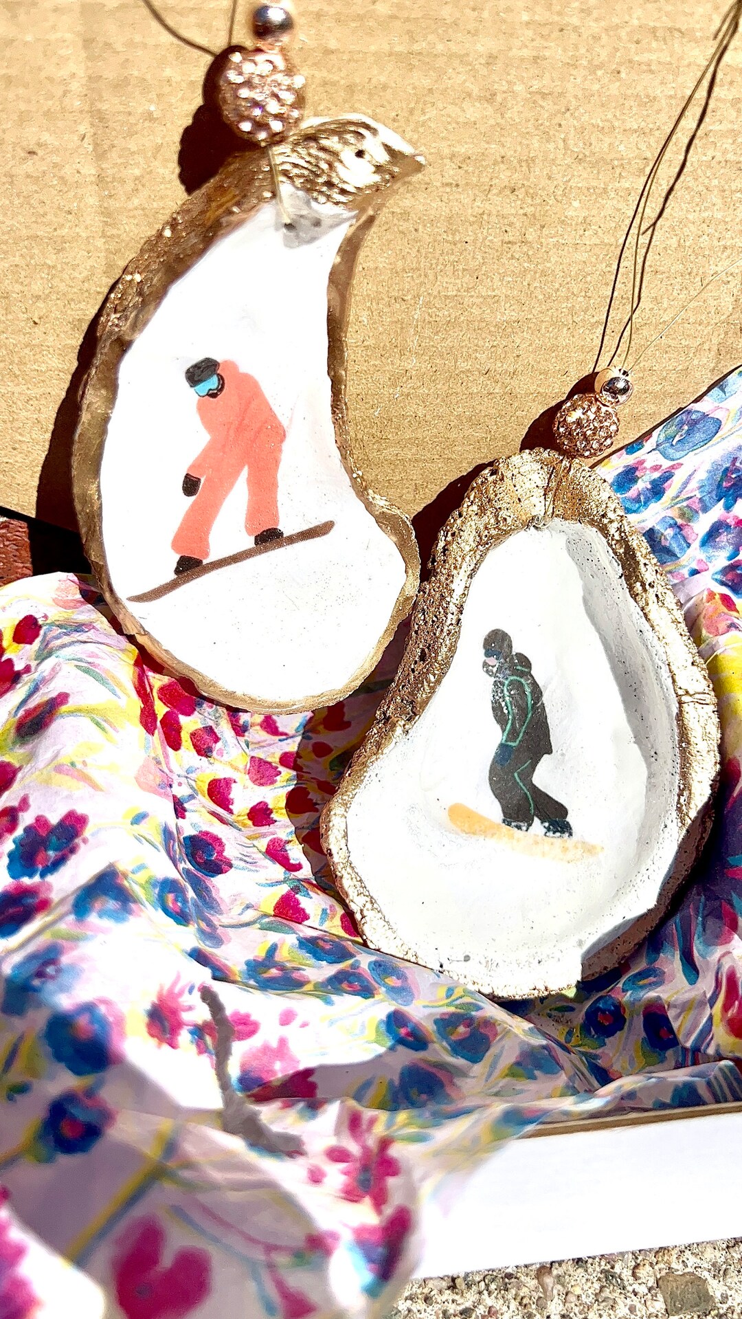 Snowboarder Ornament Gift Set. Snowboarder Shell Ornament. Snowboarding ...