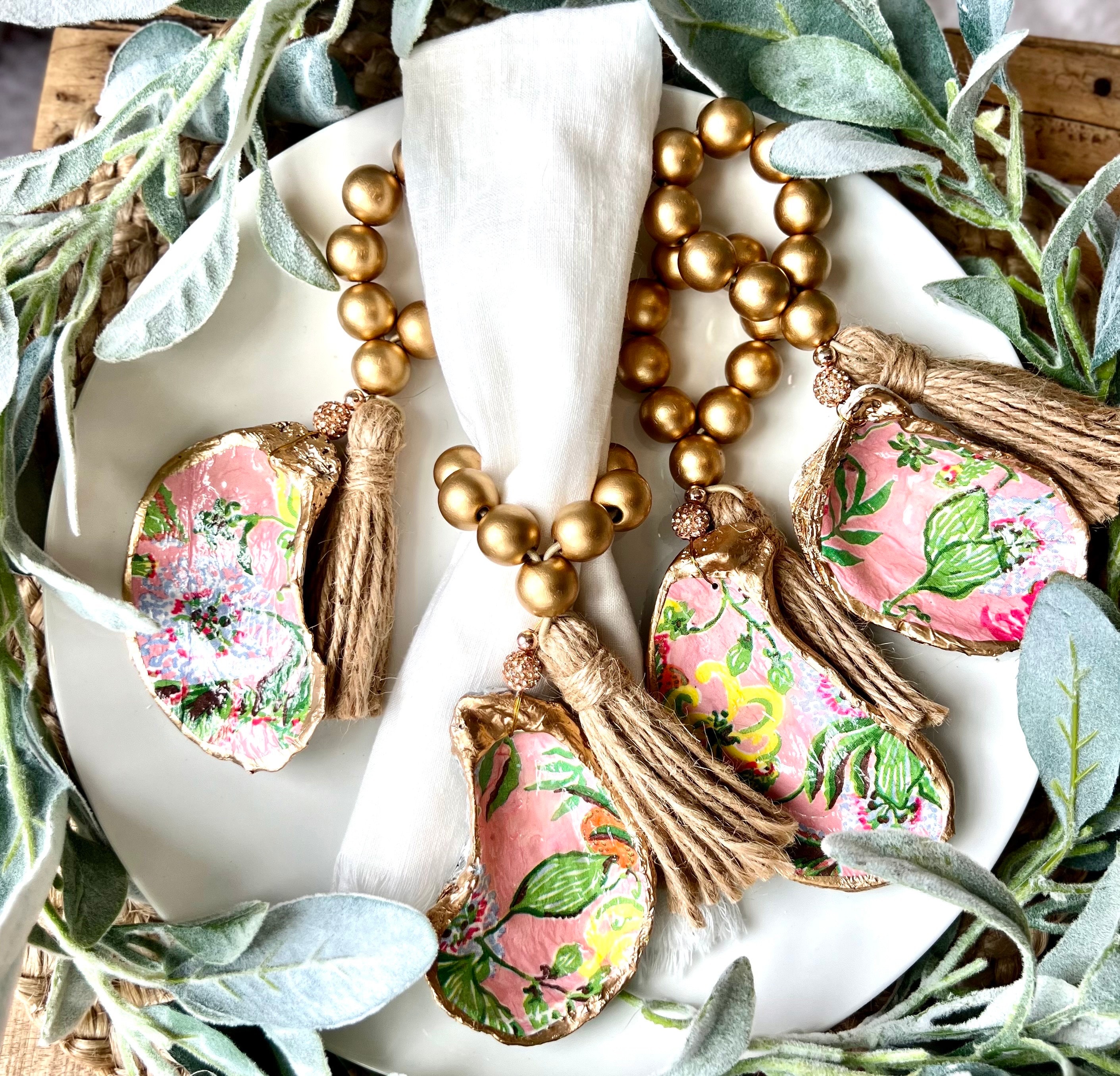 Palm Beach Table Decor Idea Shell Napkin Ring. Palm Beach Wedding Table ...