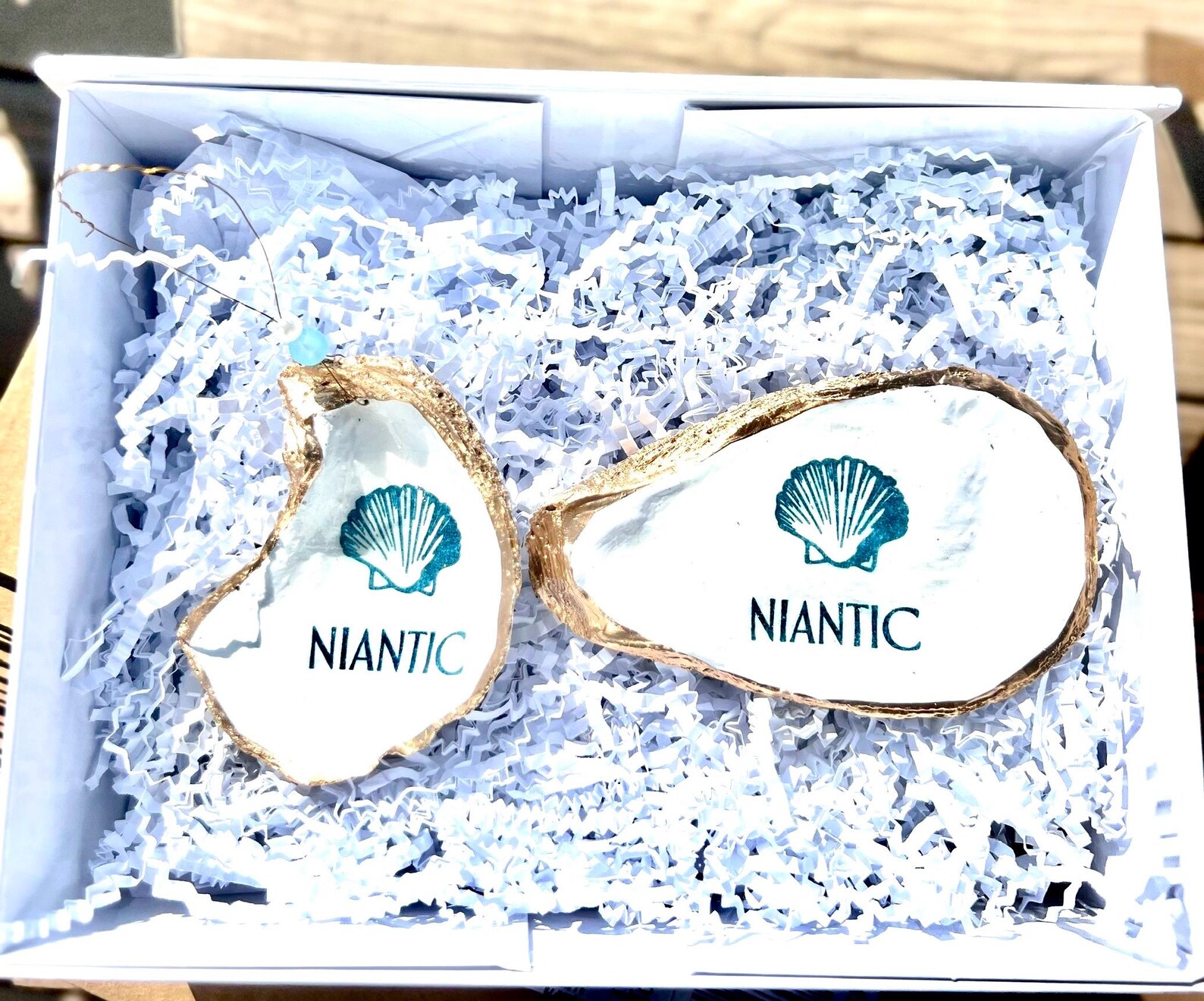 Connecticut Oyster Ornament & Shell Dish. Coastal CT Gift Idea. Niantic ...
