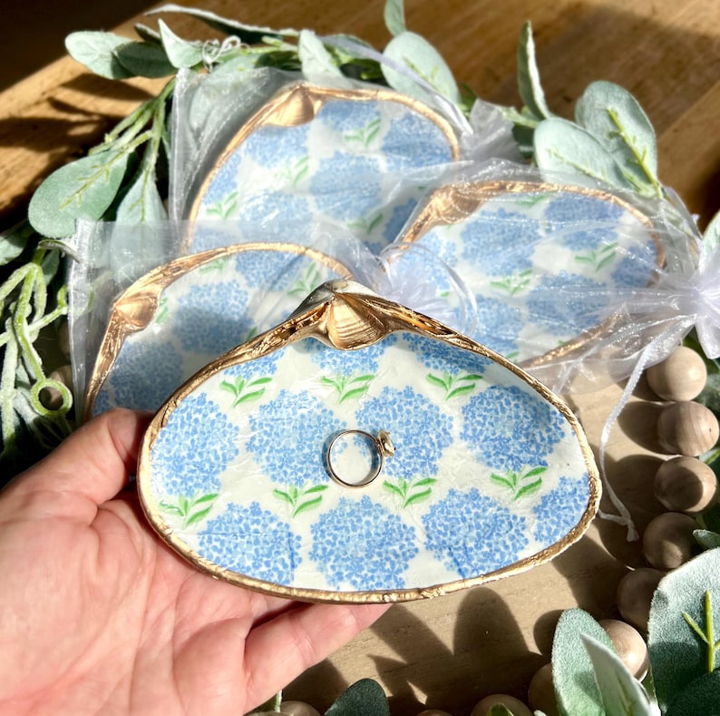 East Coast Summer Favor Hydrangea Shell Dish. Baby in Bloom Shower ...