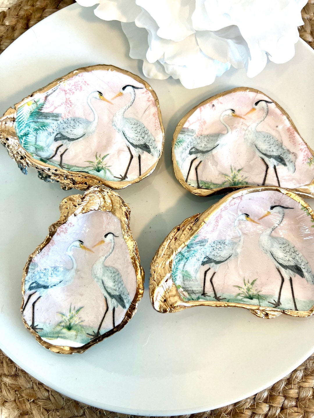 Asian Crane Shell Trinket Ring Dish. Gift for Grandma or Present for ...