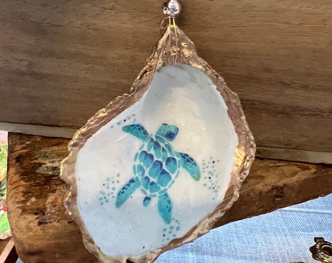 Sea Turtle Shell Ornament. Turtle Christmas Ornament. Oyster - Etsy