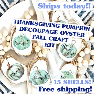 THANKSGIVING PUMPKIN Decoupaged Shell Fall Craft Kit|fall Craft ...