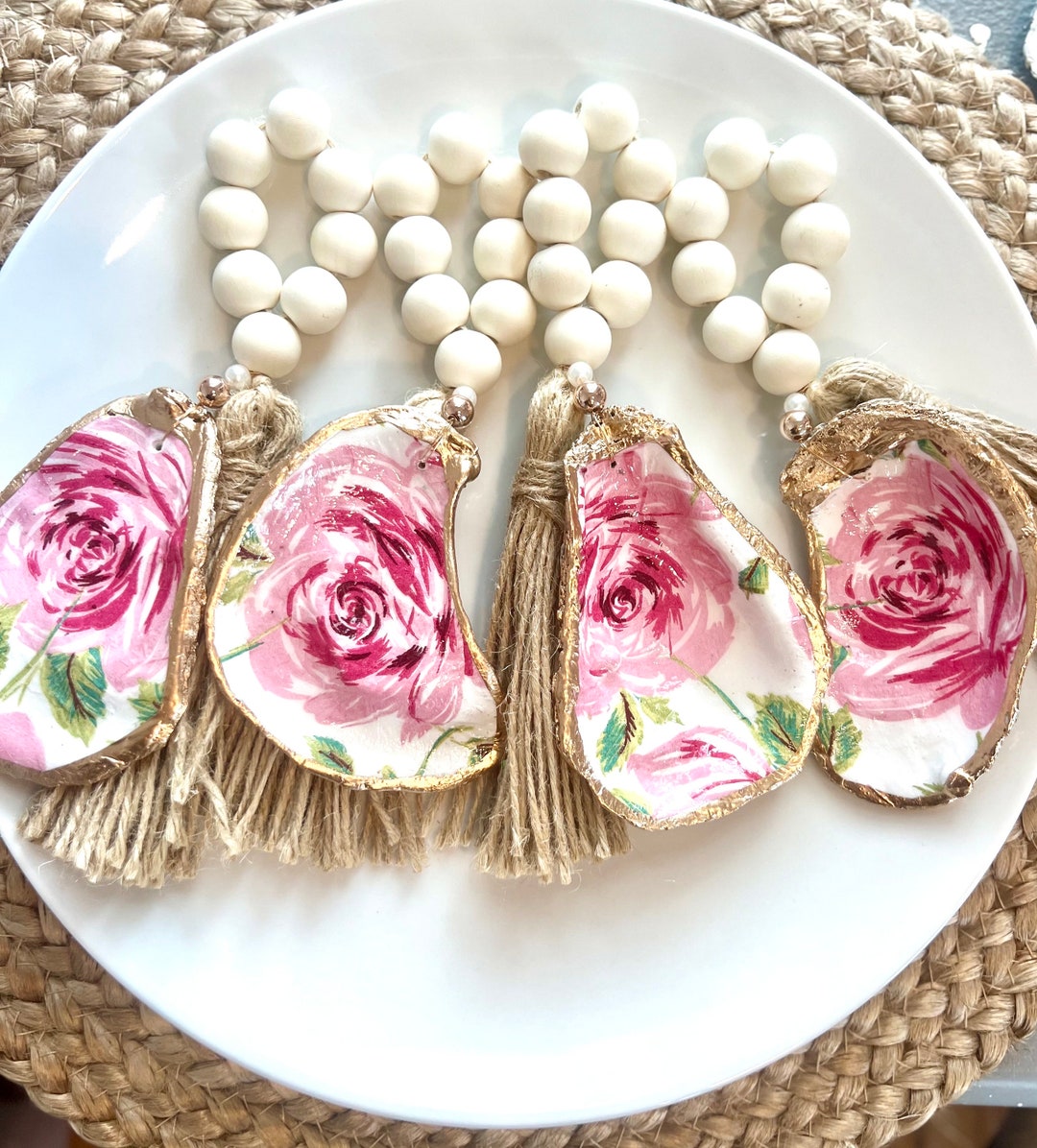 Shell Napkin Ring Set. Oyster Shell Napkin Ring. Bulk Discount Decor ...