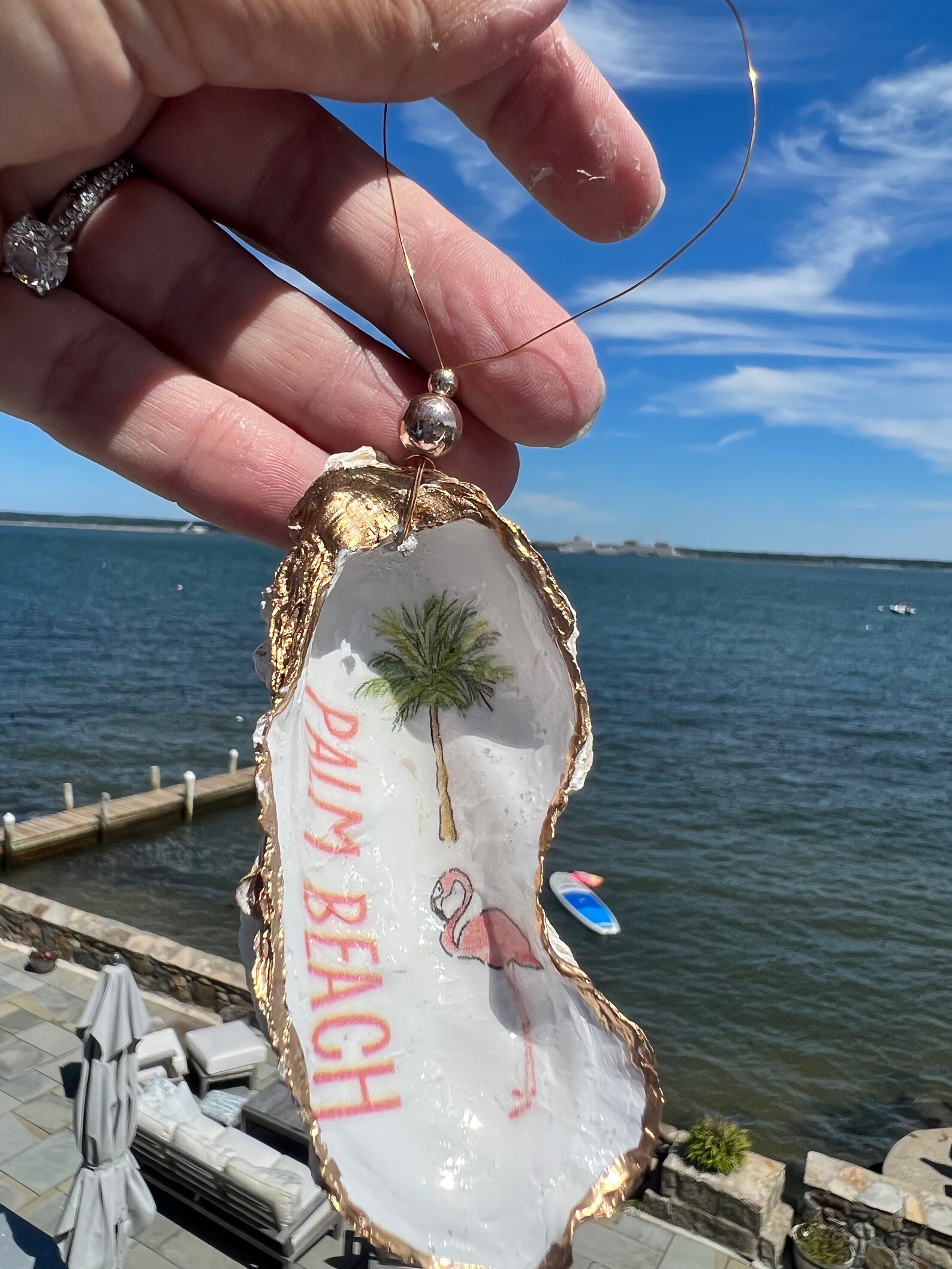 Palm Beach Oyster Shell Ornament. Palm Beach Wedding Favor. Palm Beach ...