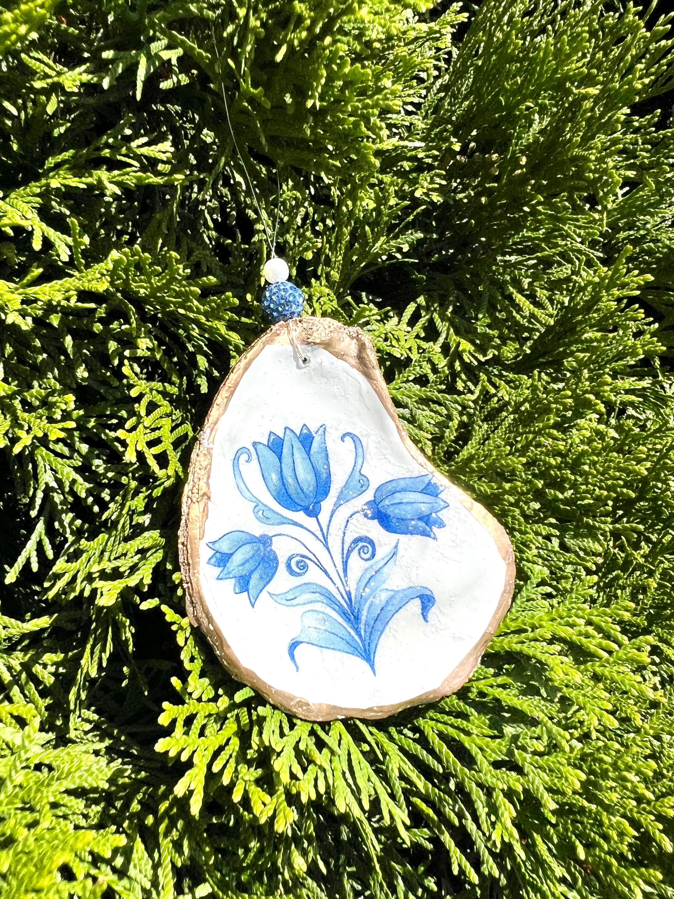 Delft Dutch Shell Ornament Set. Delft Holland Ornament Gift. Delft Blue ...