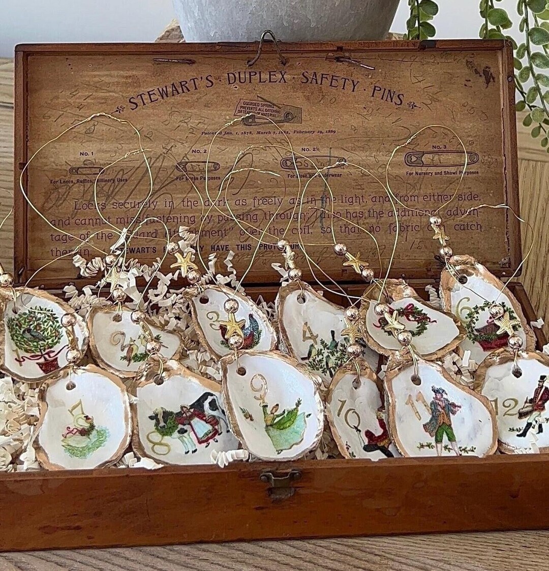 WEDDING GIFT Twelve Days of Christmas Ornament Set. Classic Christmas ...