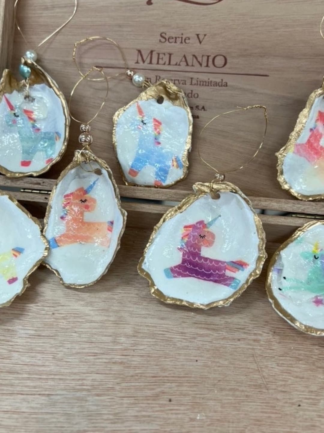 Unicorn Oyster Shell Ornament Set Gift for Granddaughter & Kids ...