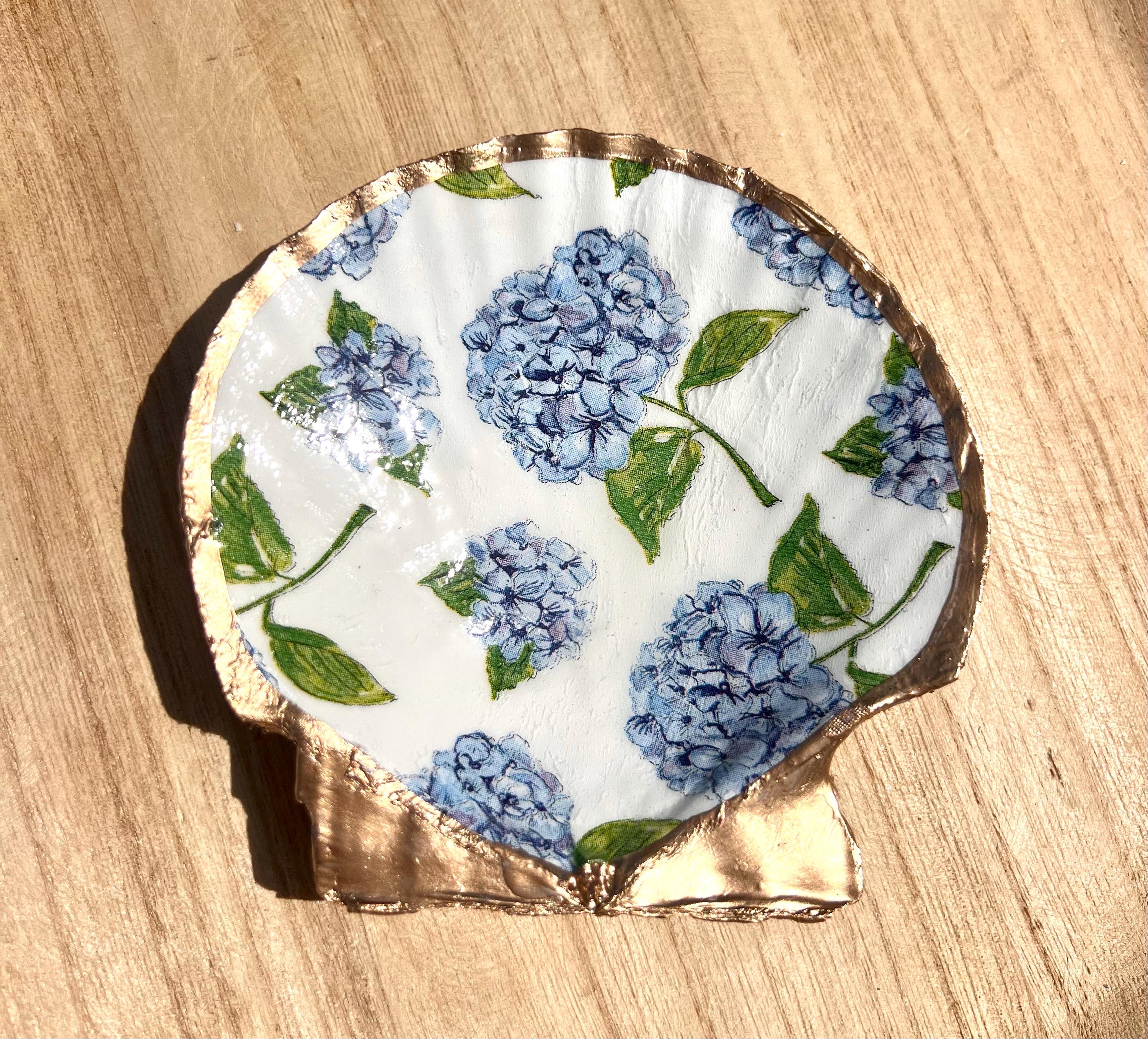 NANTUCKET SUMMER HYDRANGEA Ring Dish Beach Wedding Party Favor. Cape ...