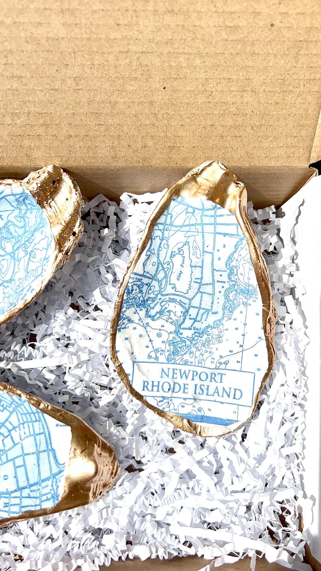 NEWPORT MAP Oyster Shell Gift. NEWPORT Christmas Gift. Rhode Island ...