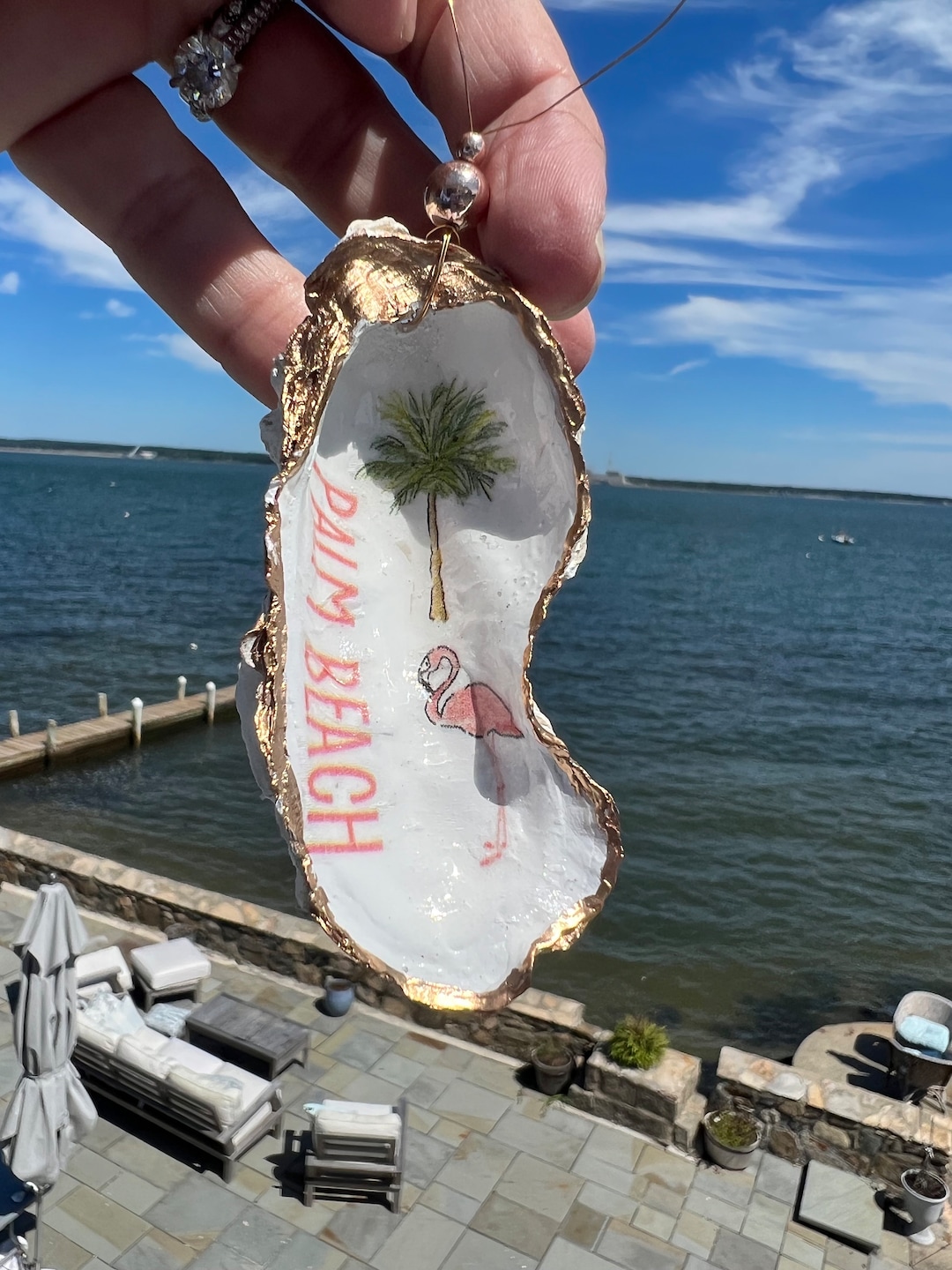 Palm Beach Oyster Shell Ornament. Palm Beach Wedding Favor. Palm Beach ...