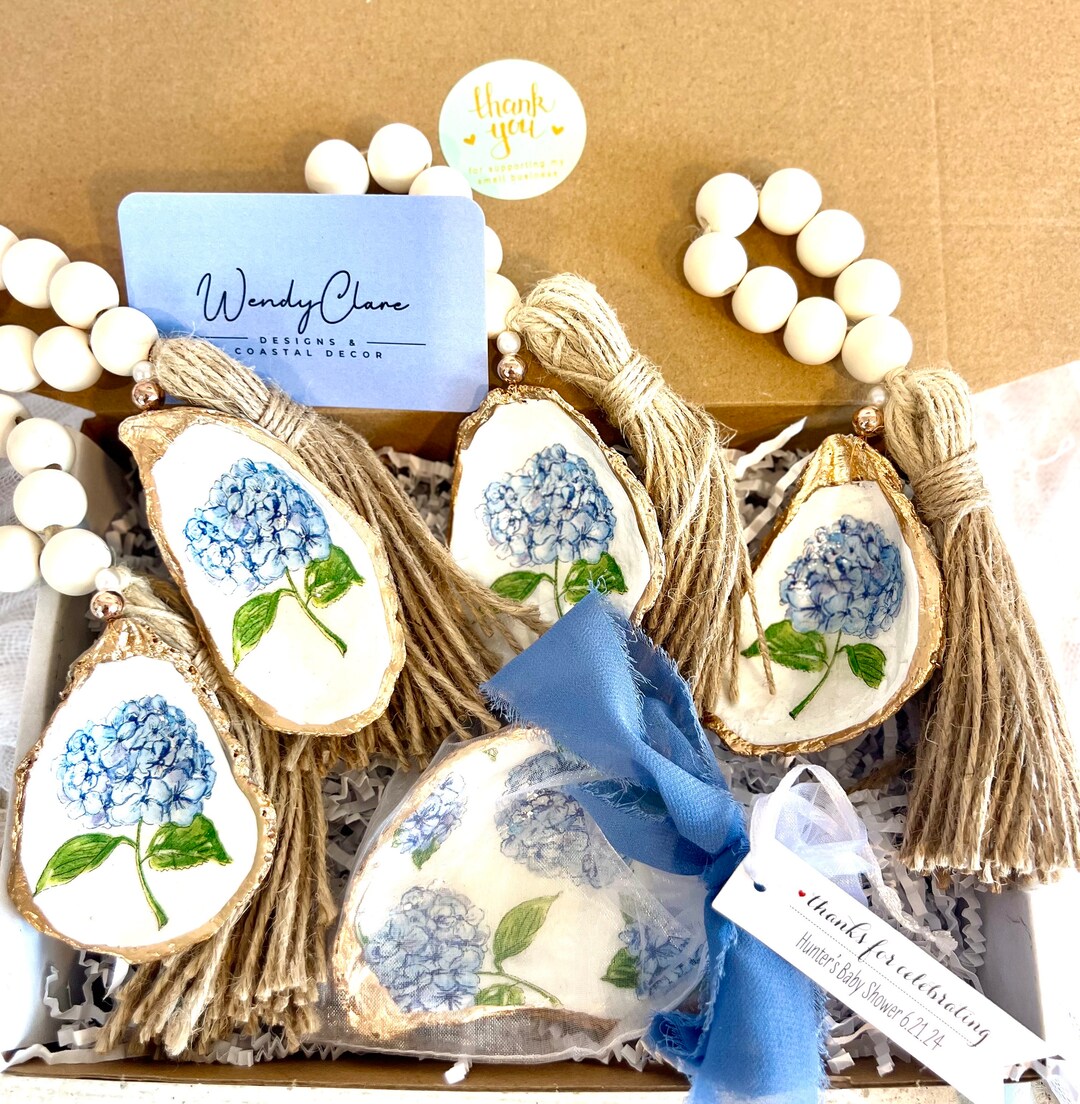 New England Party Decor Set Coastal Preppy Jewelry Dish Favor Hydrangea ...