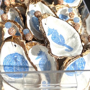 Blue & White Shell Wedding Favor Idea. Blue Nautical Shell Favor ...
