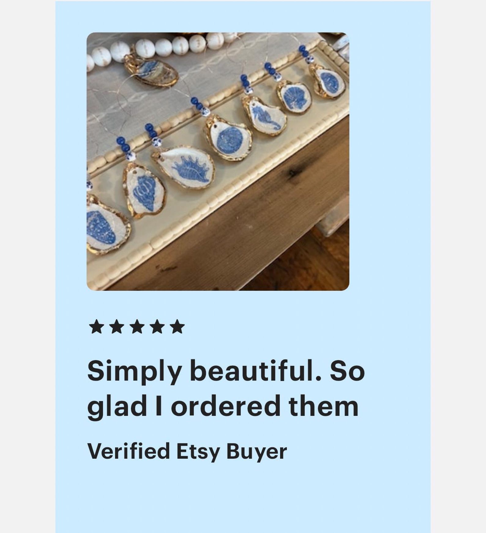 Blue and White Shell Ornament Set. Periwinkle Shell Ornament. Blue ...