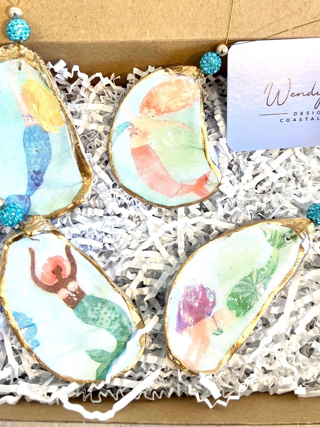 Mermaid Oyster Shell Christmas Ornament Bachelorette Gift or Present ...