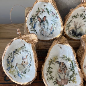 Easter Tree Oyster Shell Ornament Set. Oyster Shell Easter Ornaments ...
