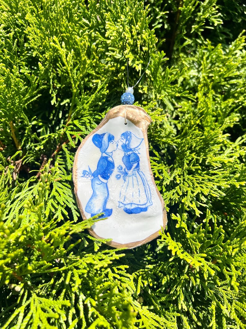 Delft Dutch Shell Ornament Set. Delft Holland Ornament Gift. Delft Blue ...