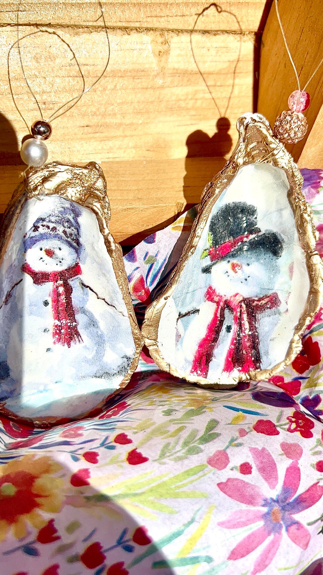 Watercolor Snowman Family Decoupaged Christmas Ornament Gift Set ...