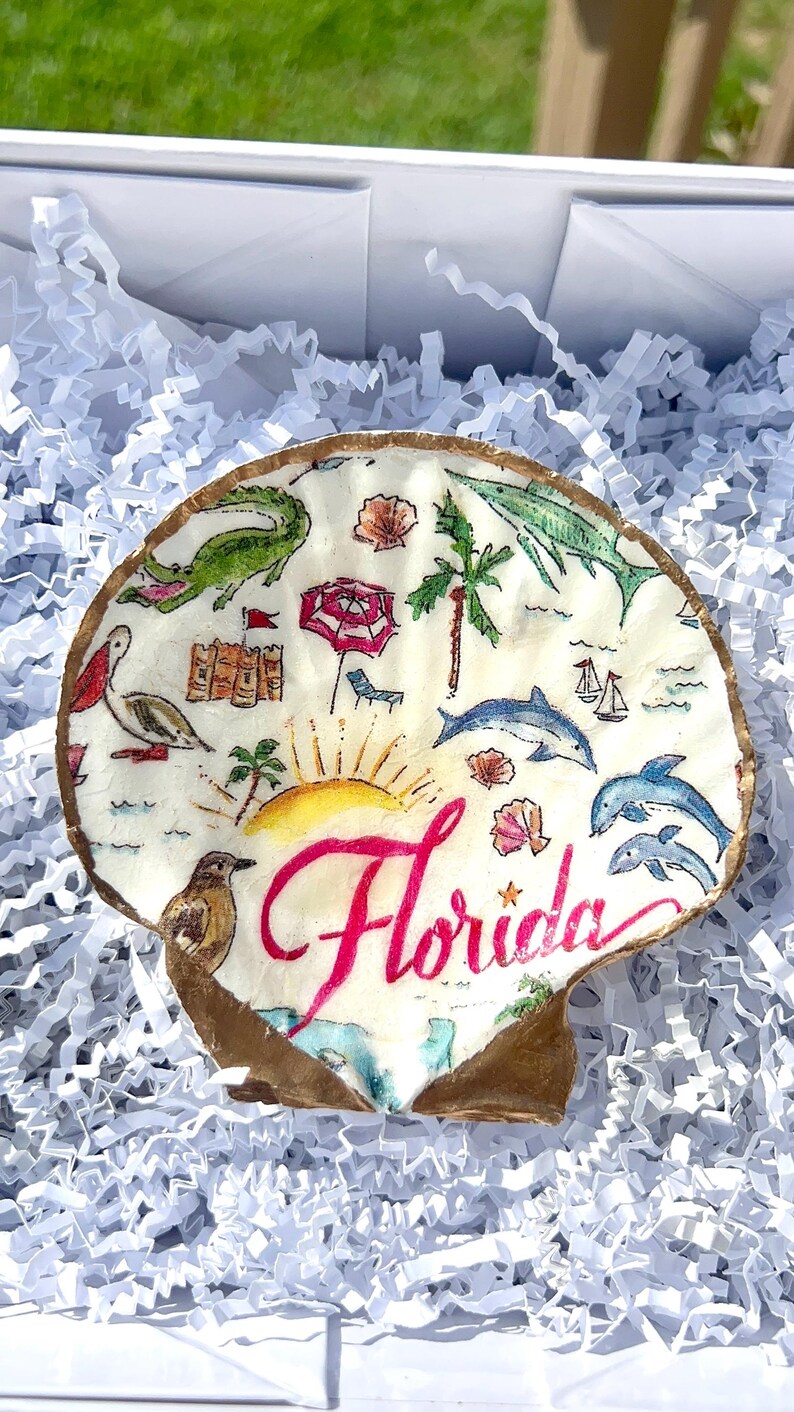 Florida Shell Dish. Florida Ring Dish. Florida Christmas Gift. Florida ...
