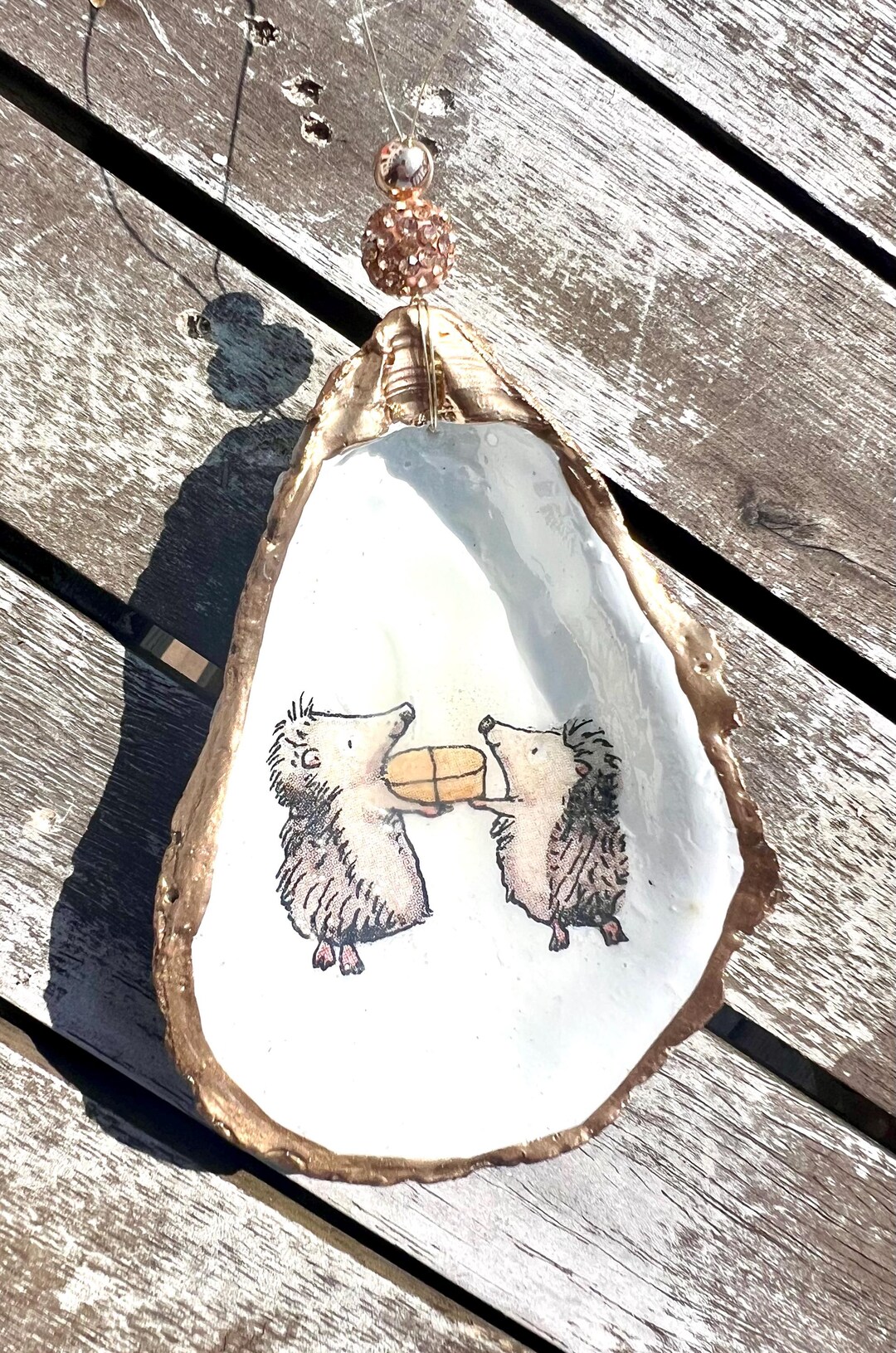 Hedgehog Christmas Ornament. Hedgehog Woodland Animal Shell Ornament ...