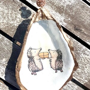 Hedgehog Christmas Ornament. Hedgehog Woodland Animal Shell Ornament ...