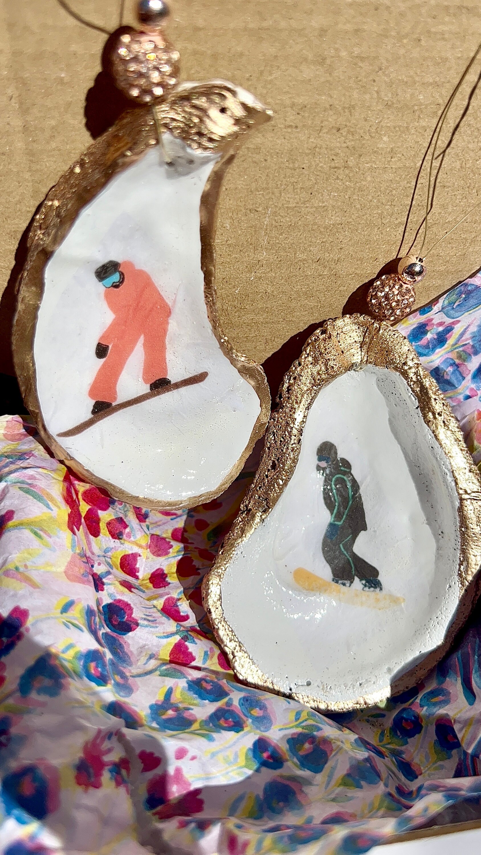 Snowboarder Ornament Gift Set. Snowboarder Shell Ornament. Snowboarding ...