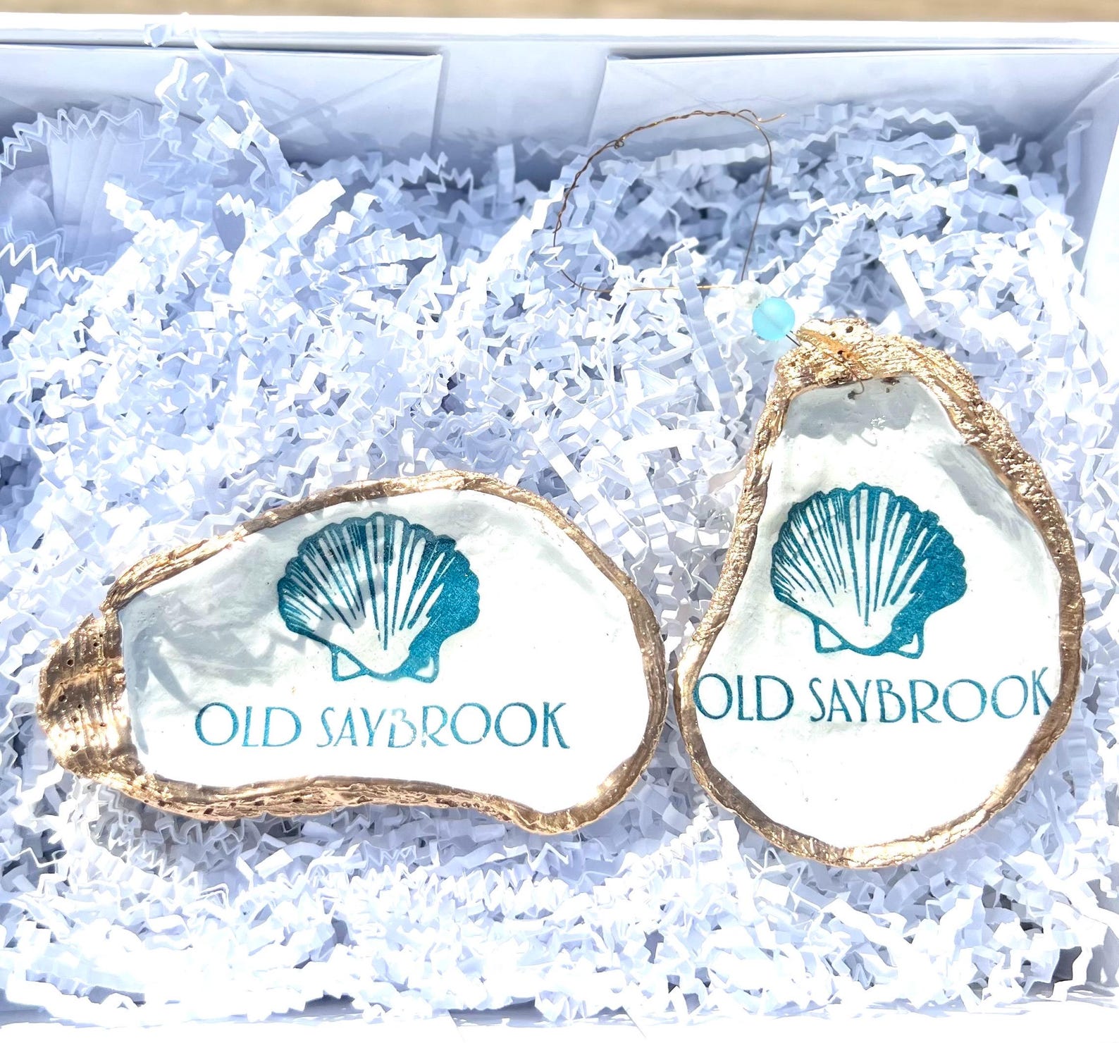 Connecticut Oyster Ornament & Shell Dish. Coastal CT Gift Idea. Niantic ...