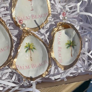 Palm Beach Oyster Shell Ornament. Palm Beach Wedding Favor. Palm Beach ...