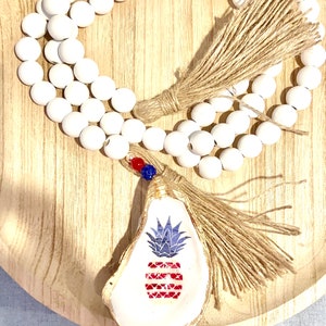 Patriotic Garland Blessing Beads for Mantel Decorating. Fourth of July ...